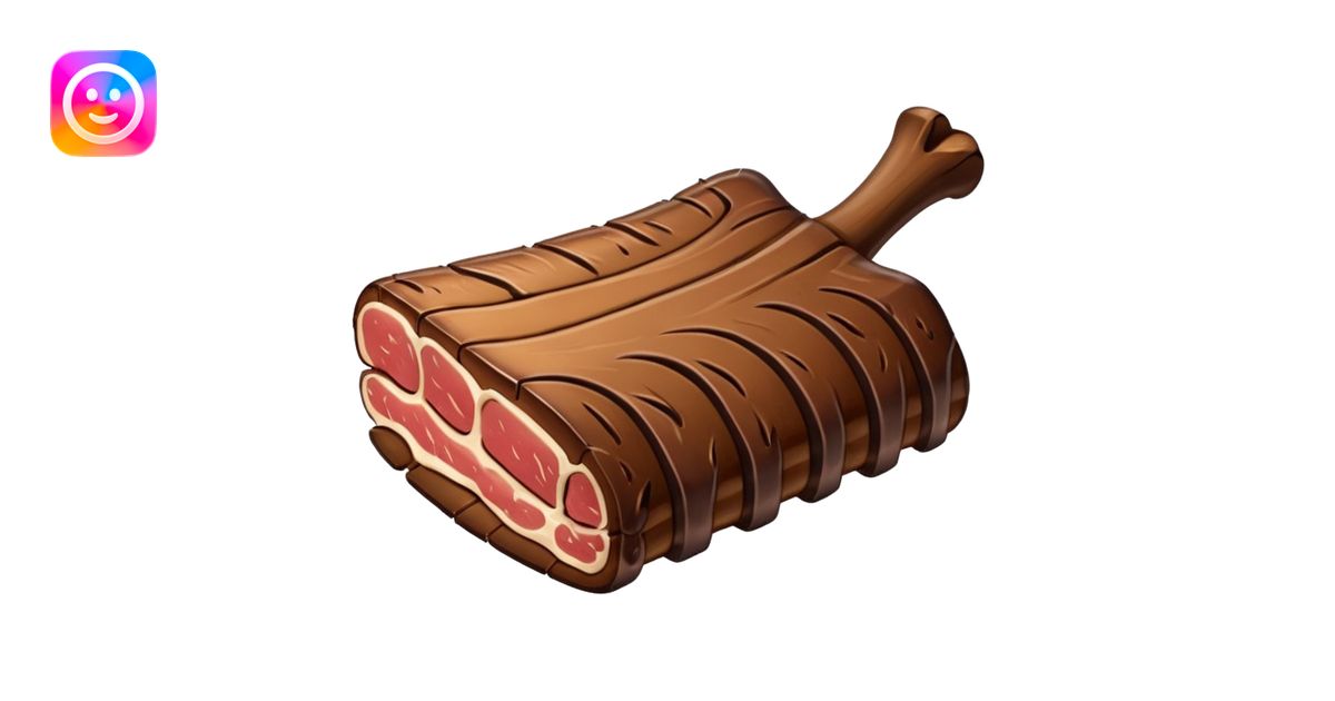 a single smoked beef rib thinner with the bone and seasoning emoji | AI ...