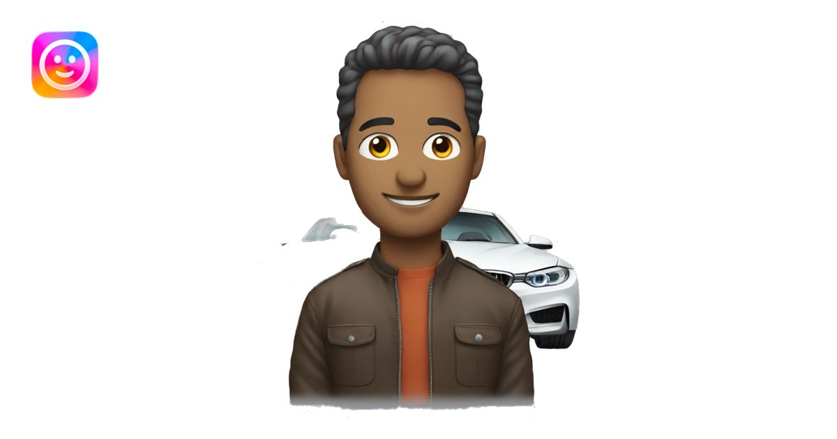 men with bmw behind him emoji | AI Emoji Generator