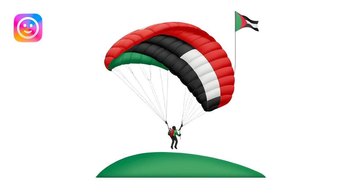 a palestinian flag with a paraglider, respect scrupulously the correct ...
