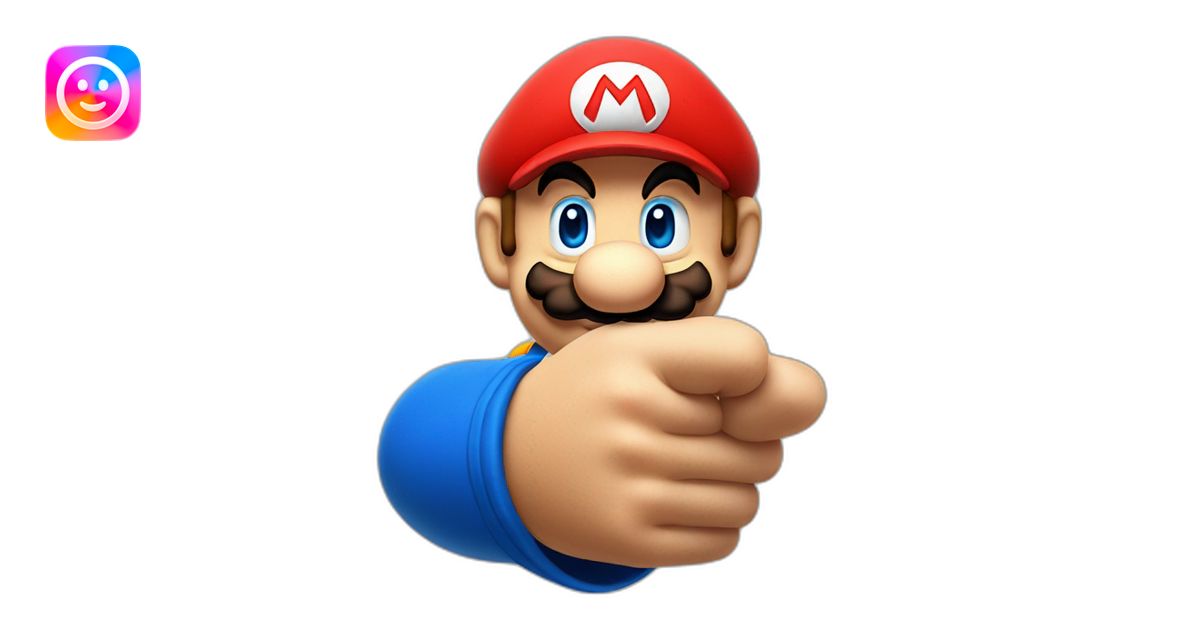 super mario finger pointing emoji | AI Emoji Generator