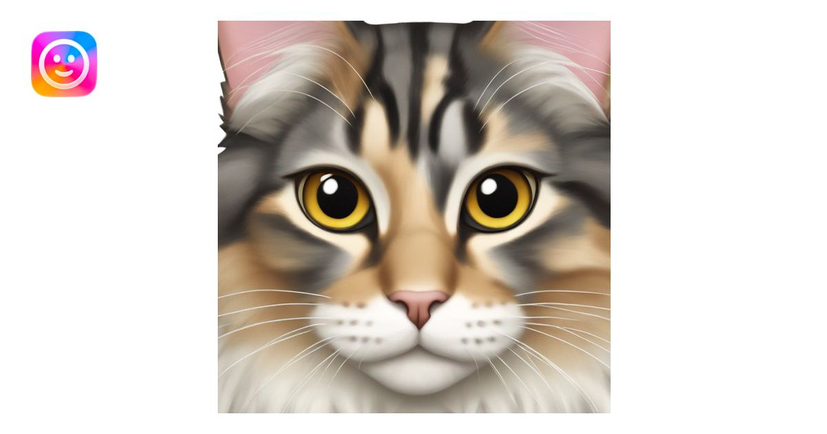 Maine coon dilute calico emoji | AI Emoji Generator