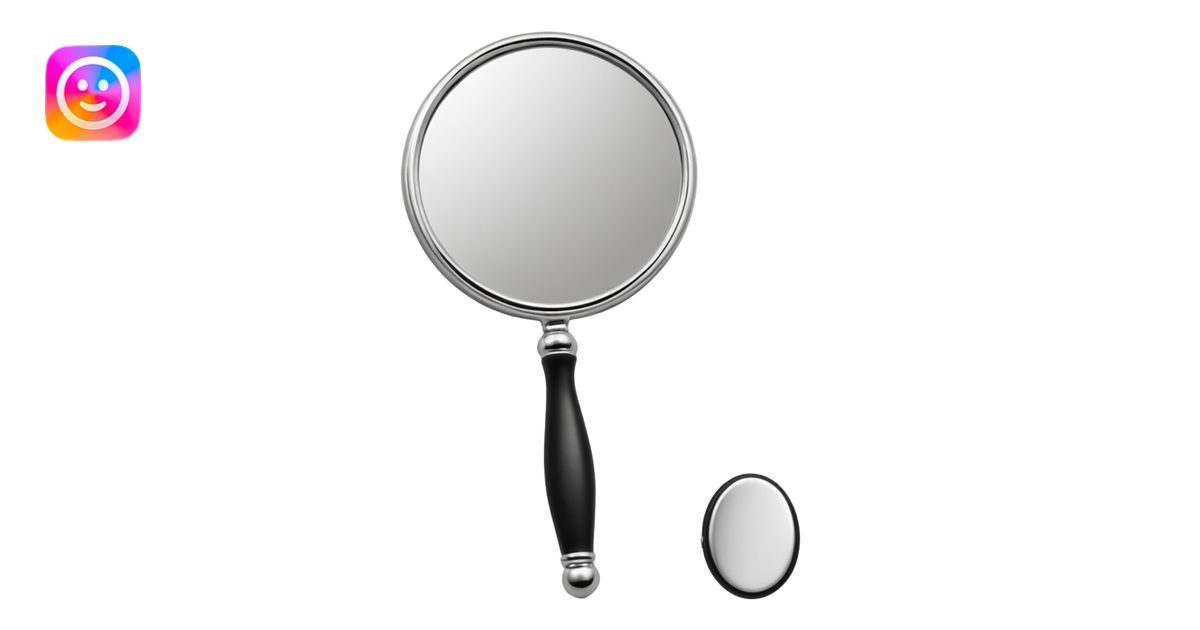 hand mirror, polished silver chrome, erotic vanity aesthetic emoji | AI ...