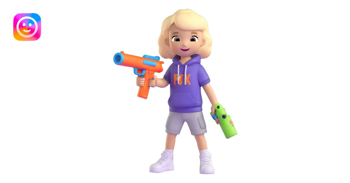 little white kid in a hip-hop outfit, holding a squirt gun, smiling ...