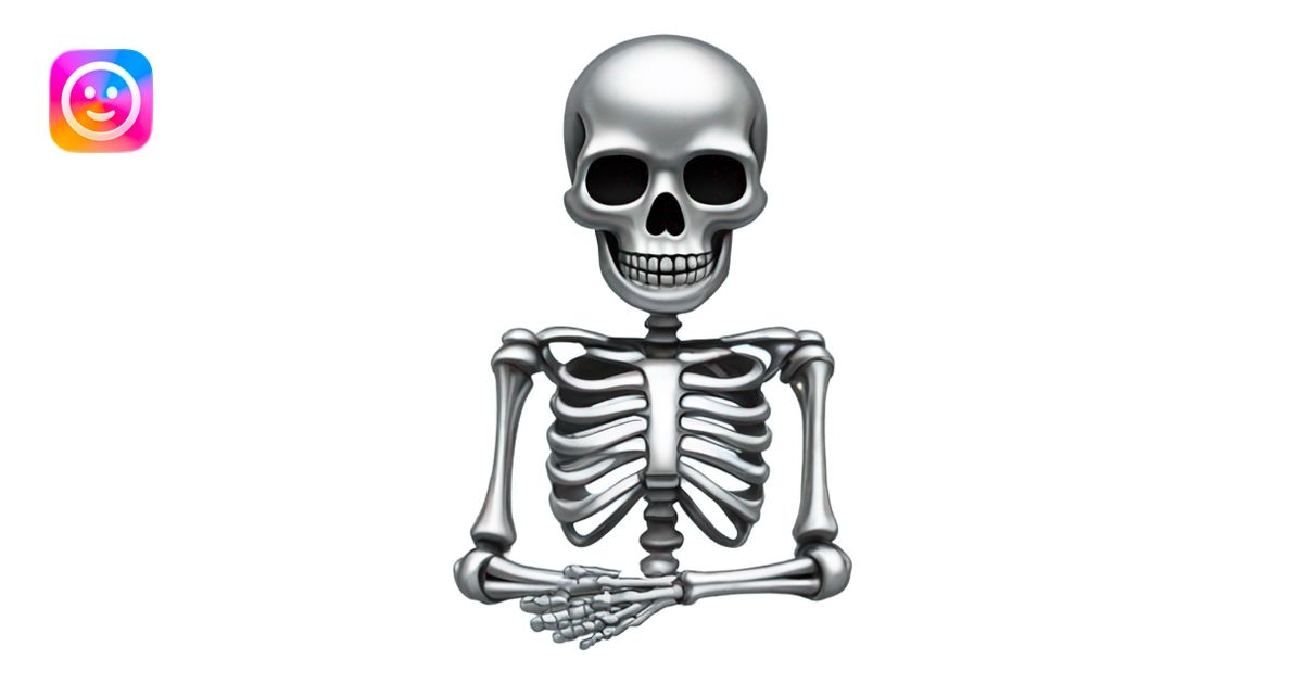 skeleton made out of chrome emoji | AI Emoji Generator