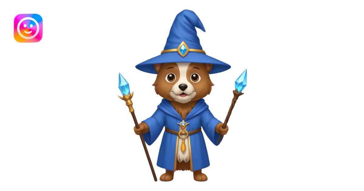 Dog wizard emoji | AI Emoji Generator