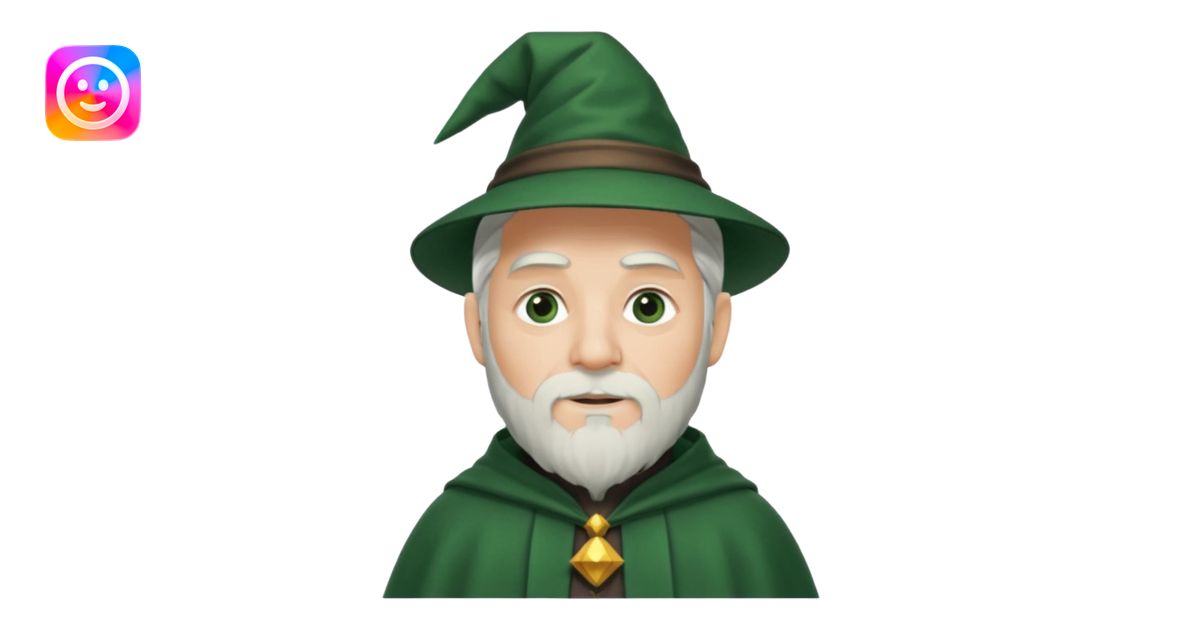 The Wizard from The Land of Oz with white hair and short beard, dark ...