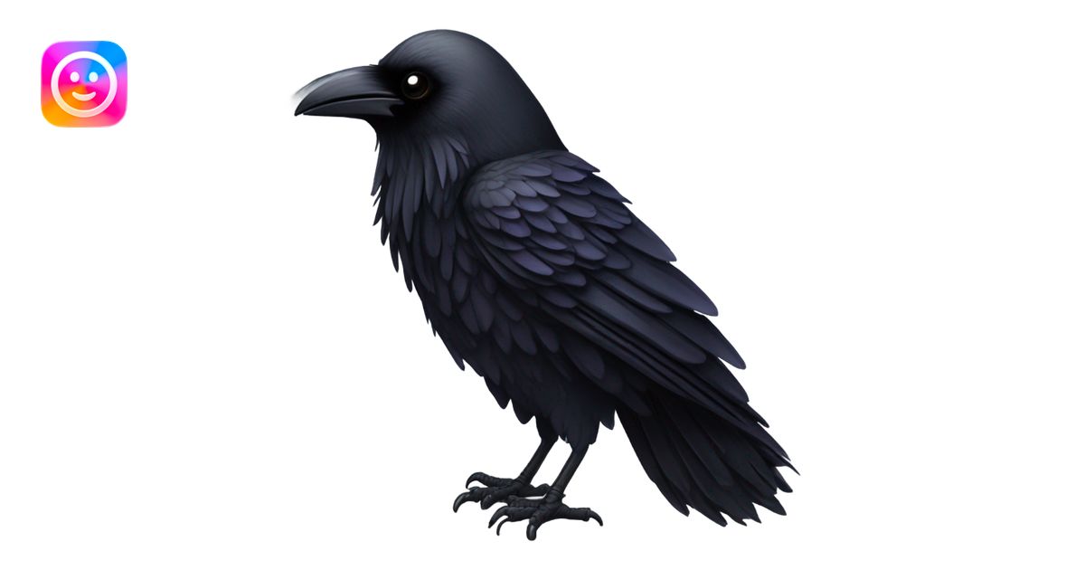 Raven with bat shaped wings emoji | AI Emoji Generator