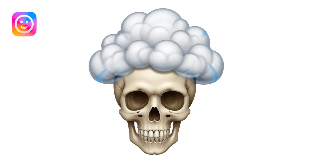 Make a skull emoji whose head is blasted off and smoke is 💀🤯💨coming ...