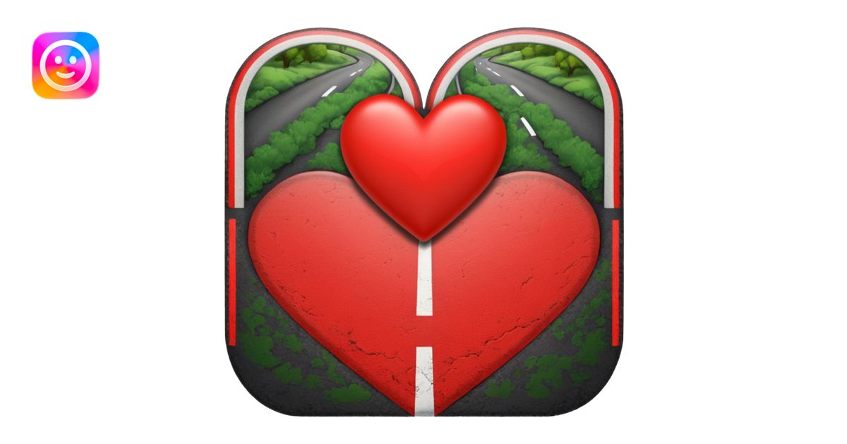 road with a heart at the center emoji | AI Emoji Generator