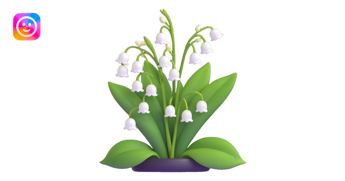 Realistic lily of the valley with correct leaf structure - large ...