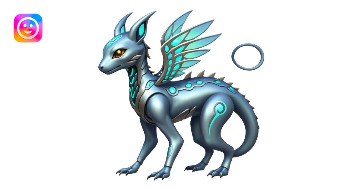 Futuristic Ethereal Modern Fakémon-creature-hybrid Full Body emoji | AI ...