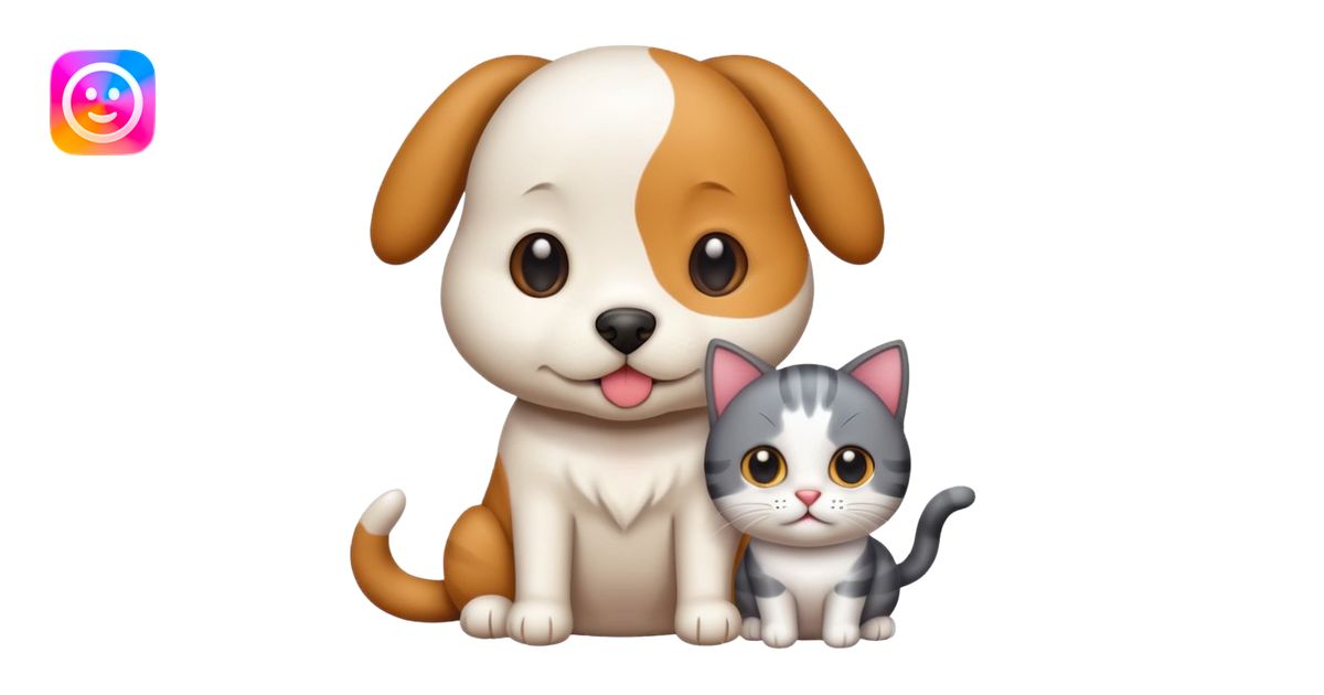 émote d'un chien et d'un chat avec un texte Ultra Premium DIrect emoji ...