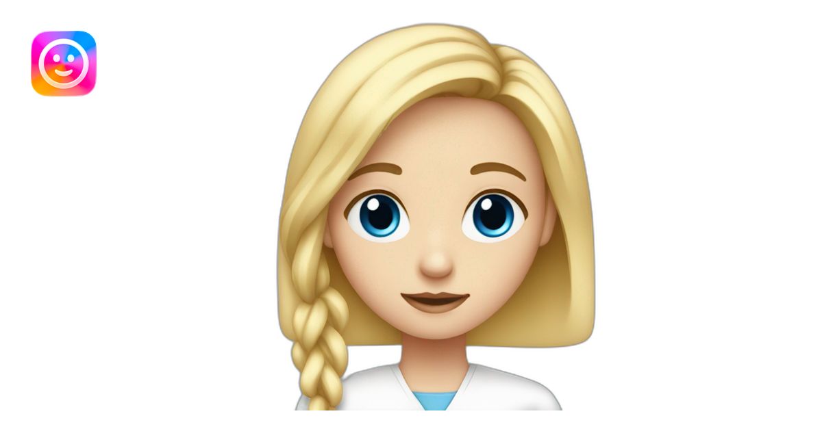 Blood test for Girl with blond hair and blue eye emoji | AI Emoji Generator