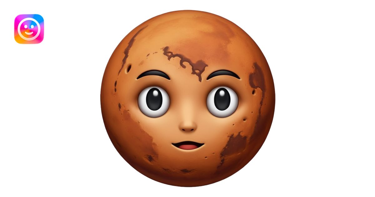 Mars with no mouth or eyes a planet only emoji | AI Emoji Generator