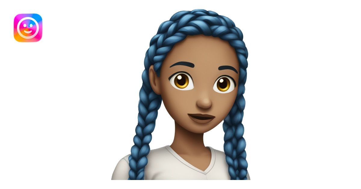 girl blue eyes braids emoji | AI Emoji Generator