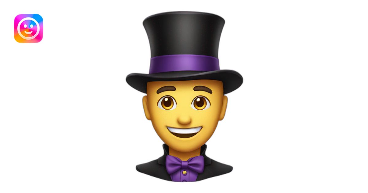 a magician with a hat that smile emoji | AI Emoji Generator