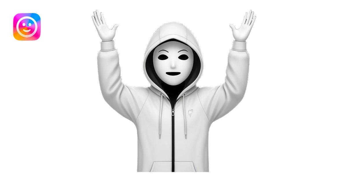 A minimalist black-and-white line art of a faceless hooded figure with ...