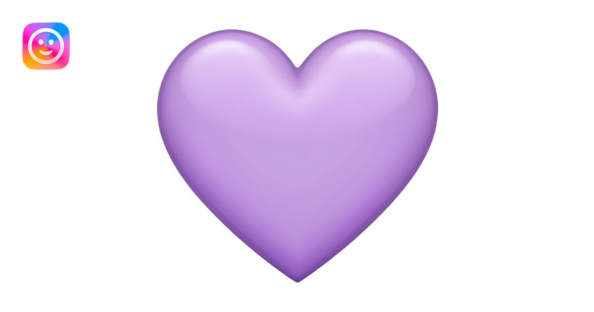 A light purple heart emoji that has the same shape as a normal heart ...