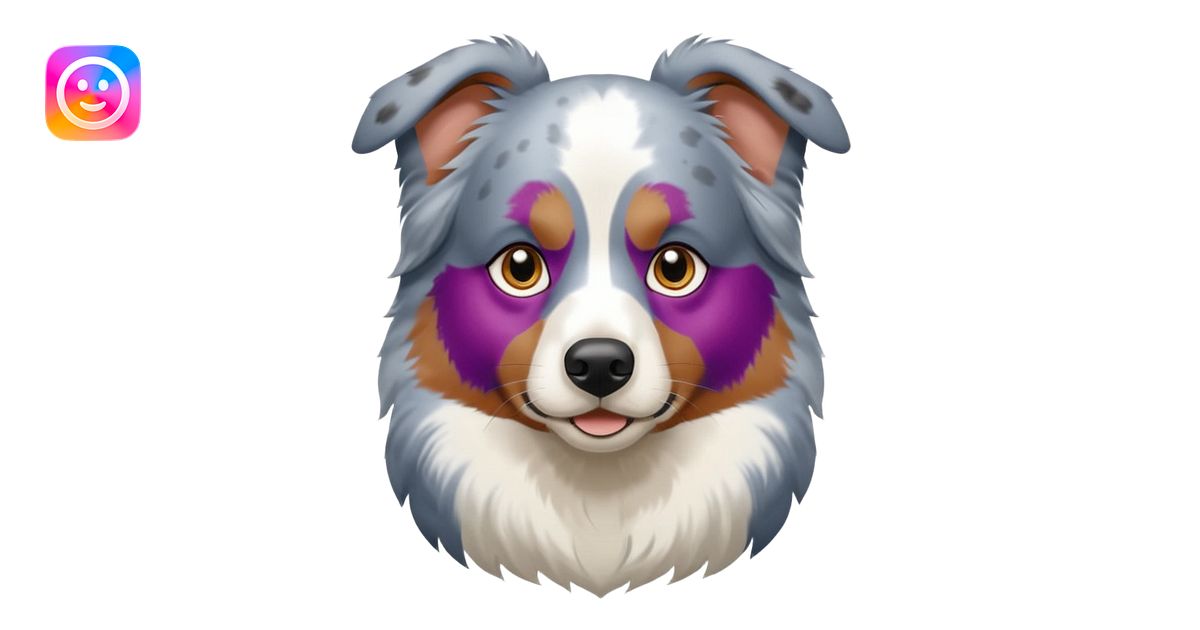 Blue merle Australian Shepherd emoji | AI Emoji Generator