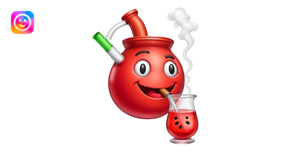 Kool-Aid Man character smoking a bong emoji | AI Emoji Generator