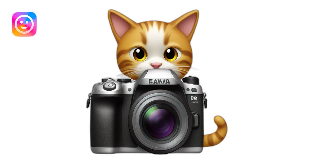 cat taking a picture with a dslr camera emoji | AI Emoji Generator