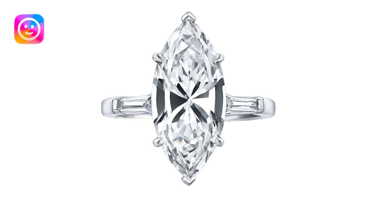 Marquise cut engagement ring emoji | AI Emoji Generator