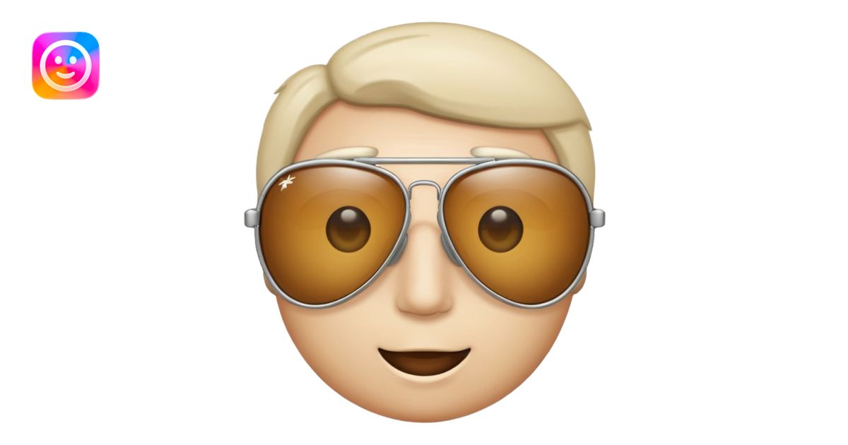 light beige aviator sunglasses emoji | AI Emoji Generator