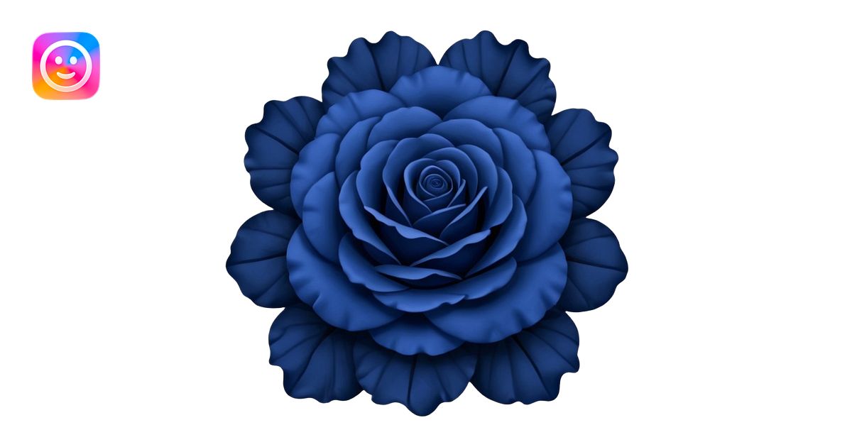 rose shape flower, no stem, now make it a dark indigo color emoji | AI ...