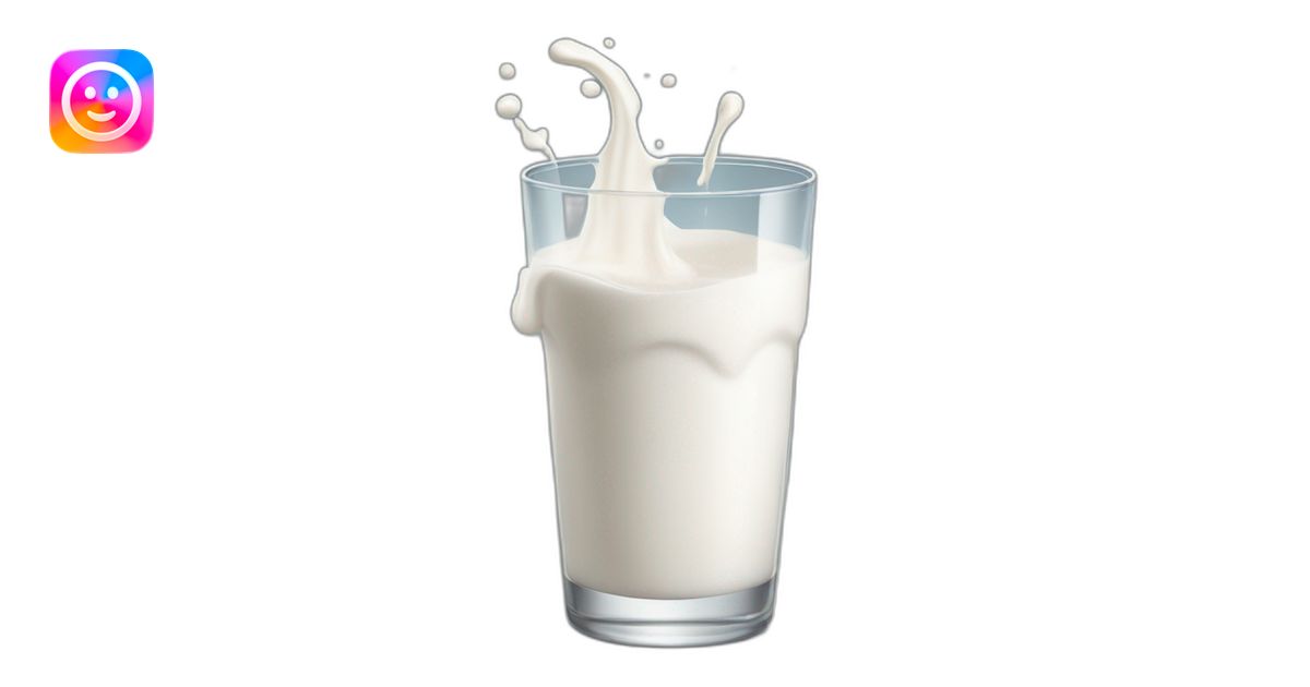 a bottle of milk dropping milk in a glass emoji | AI Emoji Generator