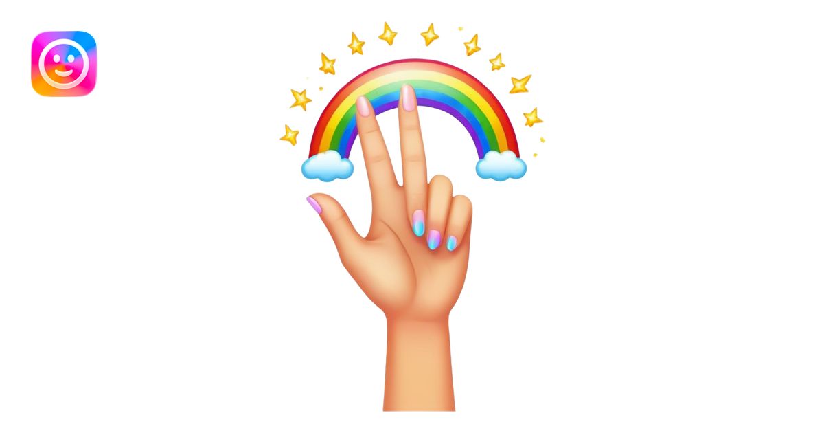 extremely zesty, flamboyant hand gesture with exaggerated pose, rainbow ...