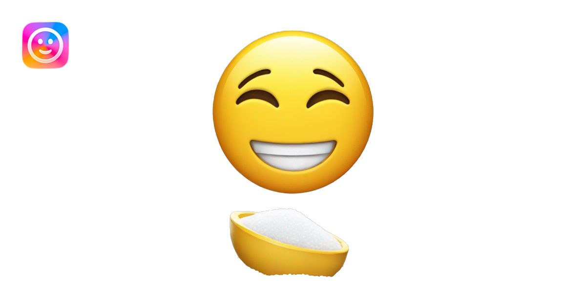 smiling emoji with a pile of salt emoji | AI Emoji Generator