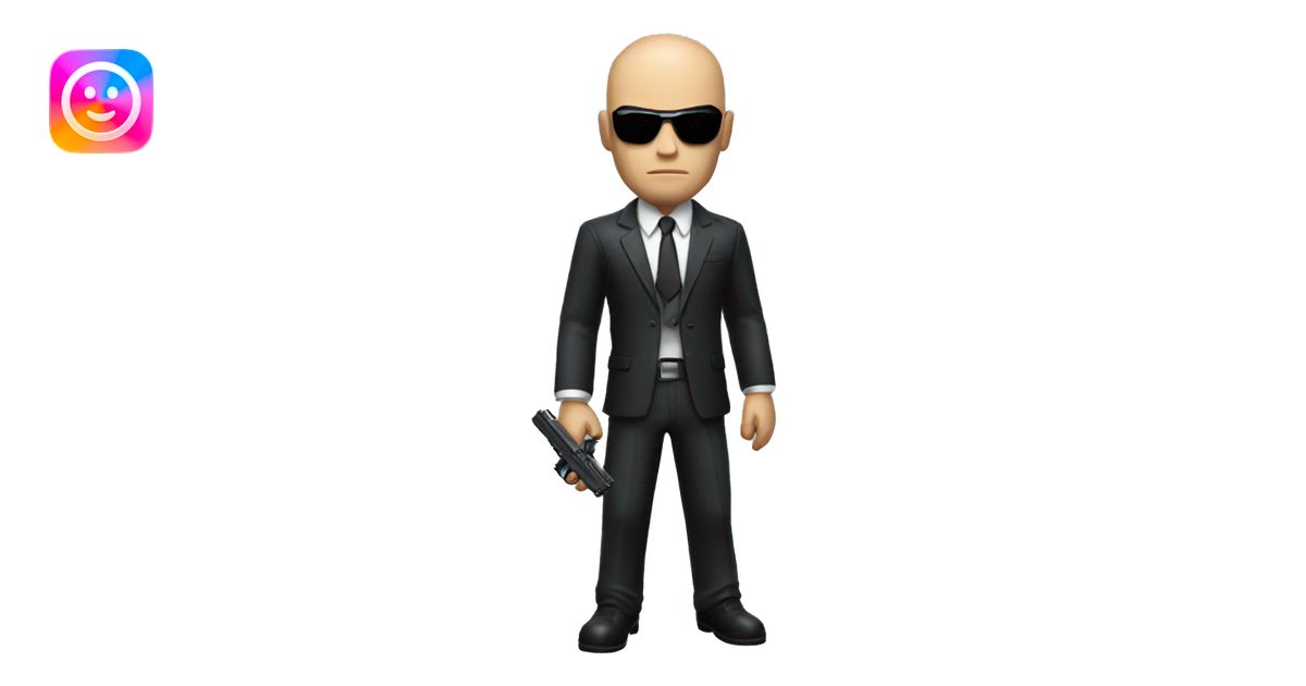 Agent 47 with his 45 pistols emoji | AI Emoji Generator