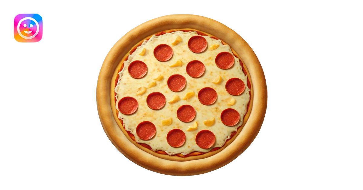 Full Pizza in the apple emoji style emoji | AI Emoji Generator