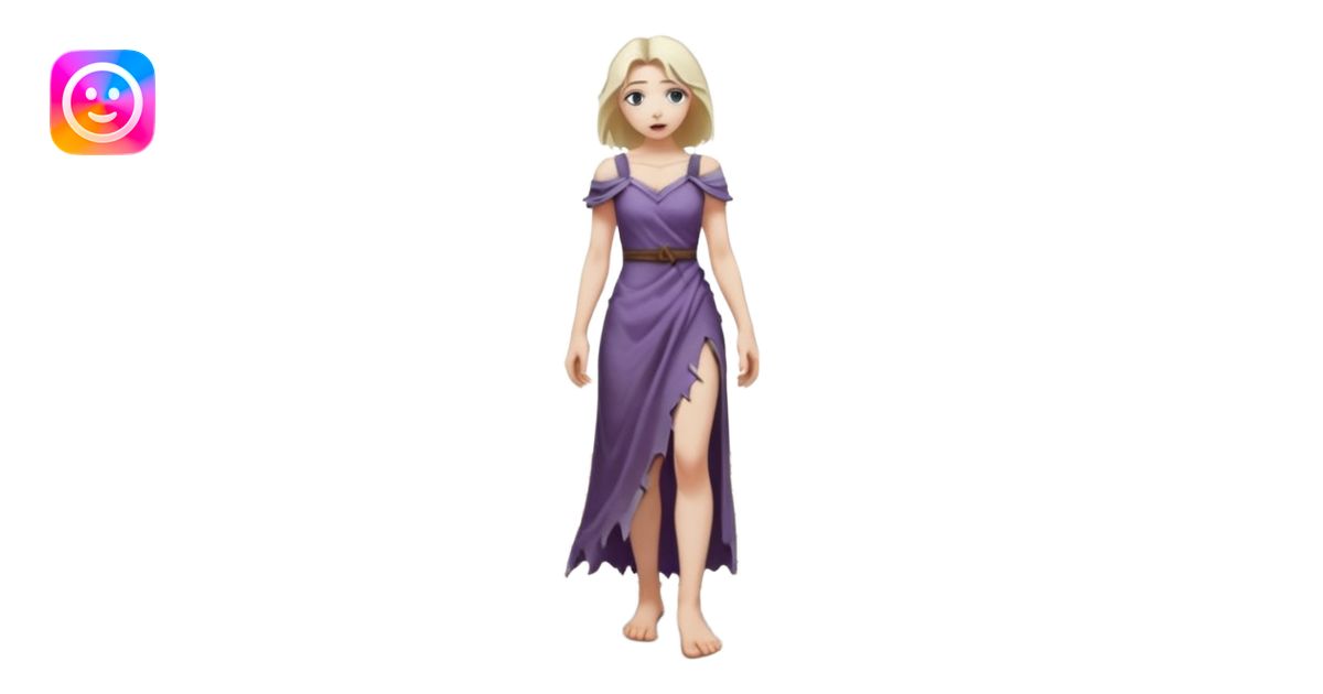 Female figure standing barefoot in ruined cathedral, dress slipping ...