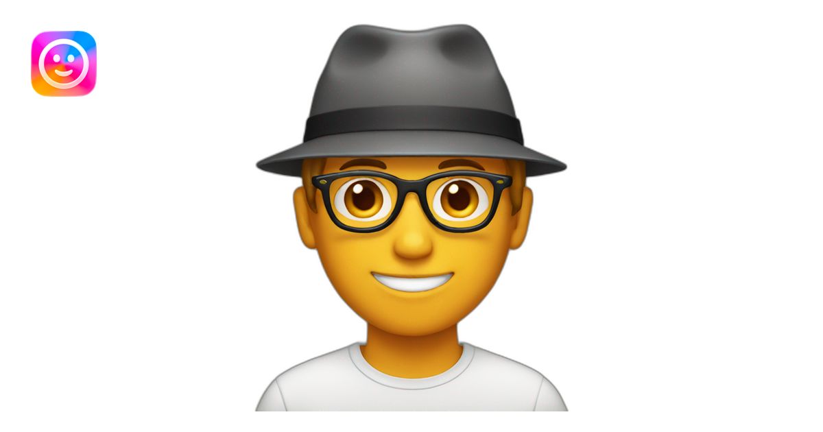 white boy with hat orange and glasses emoji | AI Emoji Generator
