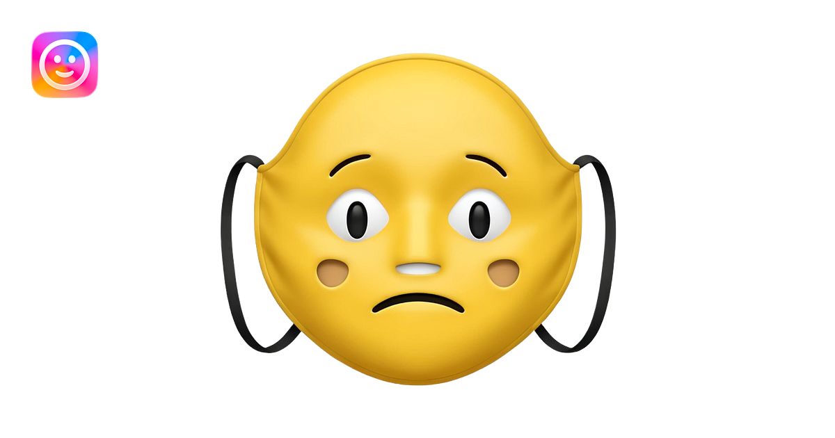 A sad face emoji coverd by a happy face mask emoji | AI Emoji Generator