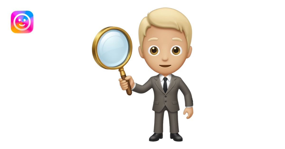 Magnifying glass that has limbs and a suit on(should look like the ...
