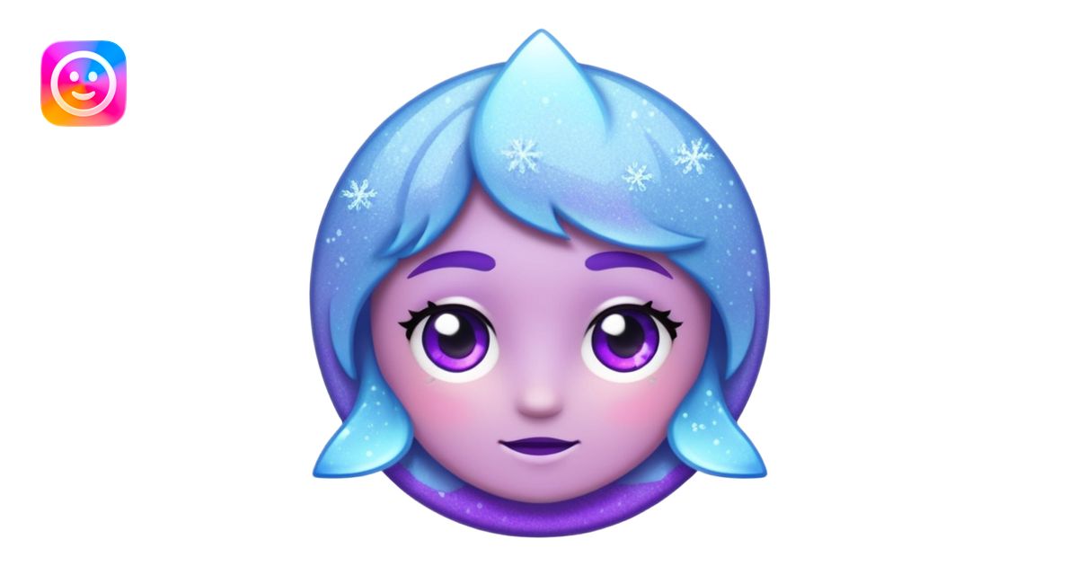 glitter frost cian and purple emoji | AI Emoji Generator