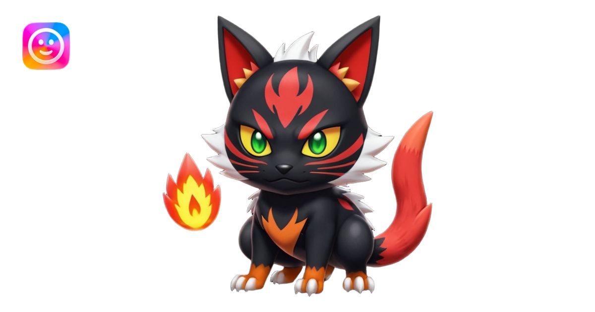 Nargacuga-Litten-Torracat-fusion-Fakemon-Pokémon-creature emoji | AI ...