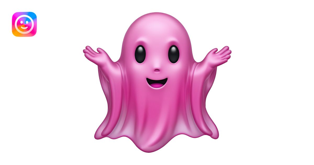solid pink ghost with only black eyes emoji | AI Emoji Generator