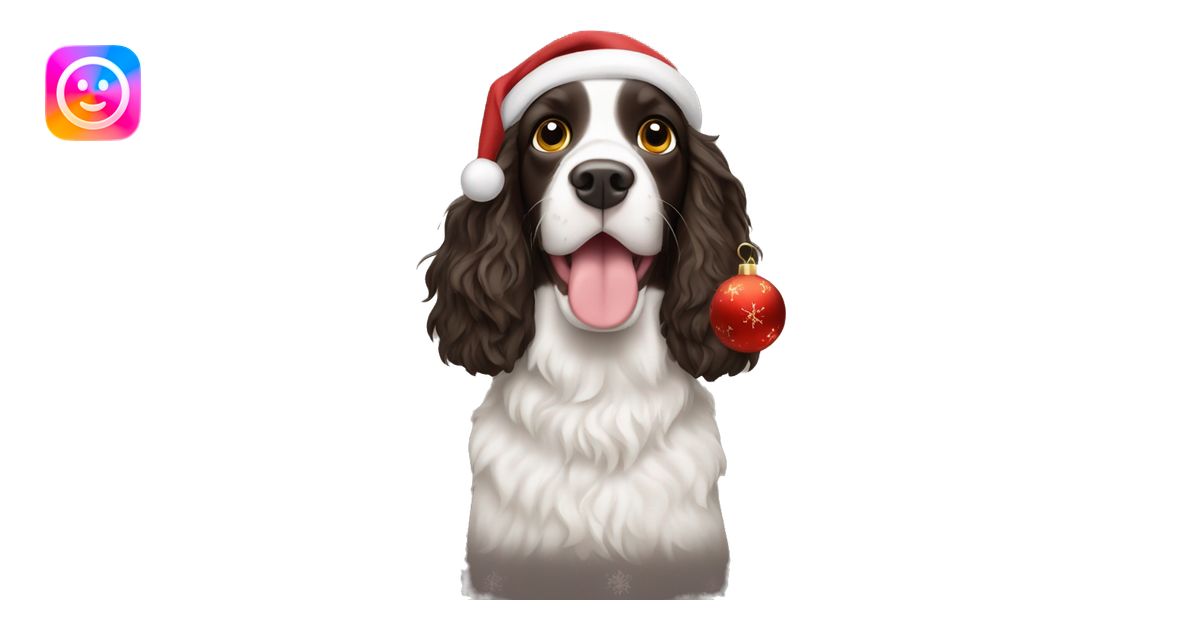 springer spaniel with christmas emoji | AI Emoji Generator