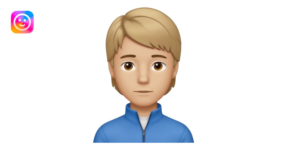 boy with dark blonde hair in a mullet to the front, with a neat blue ...