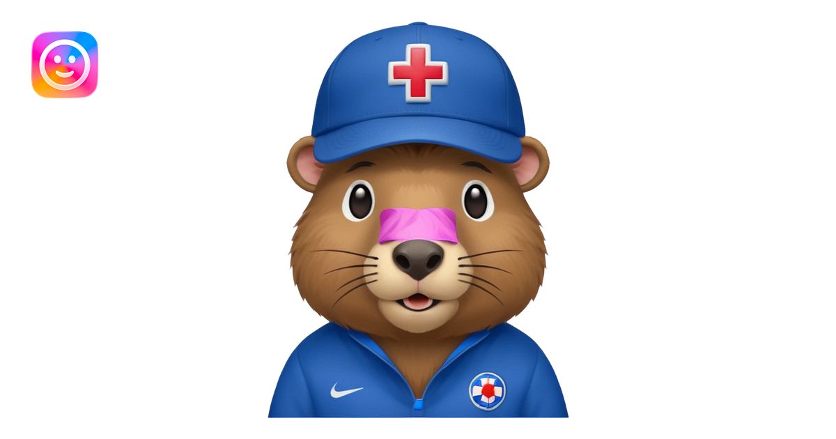 Capibara with a cruz azul cap emoji | AI Emoji Generator