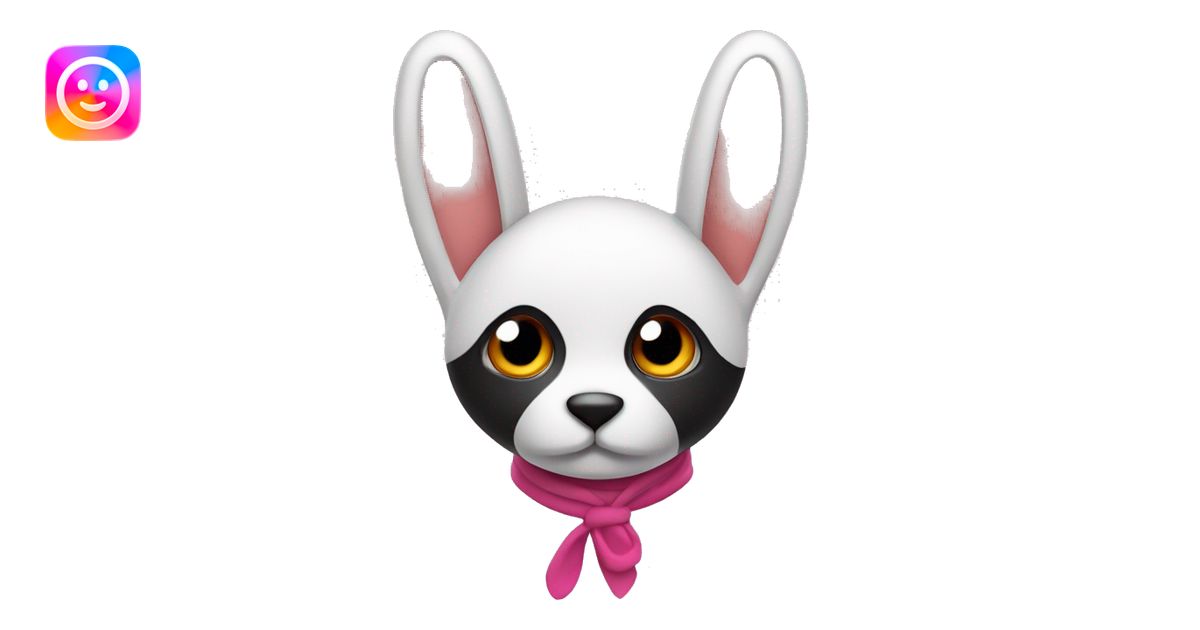 Coneja con lazo en las orejas rosado y zorro emoji | AI Emoji Generator