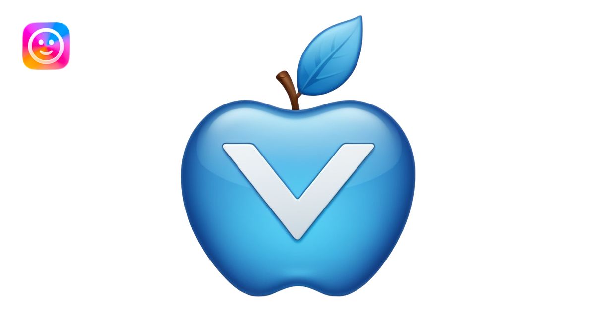 blue verified checkmark emoji, apple style, with shadow emoji | AI ...