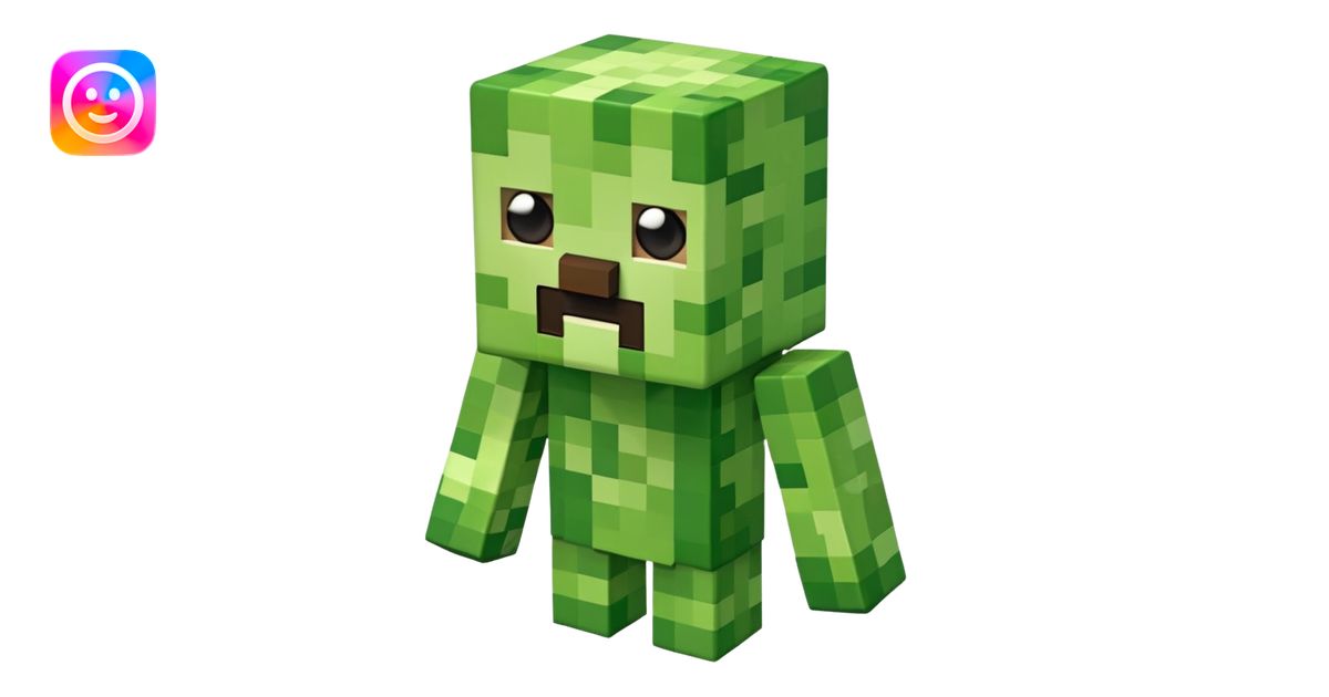 a creeper from the game Minecraft emoji | AI Emoji Generator