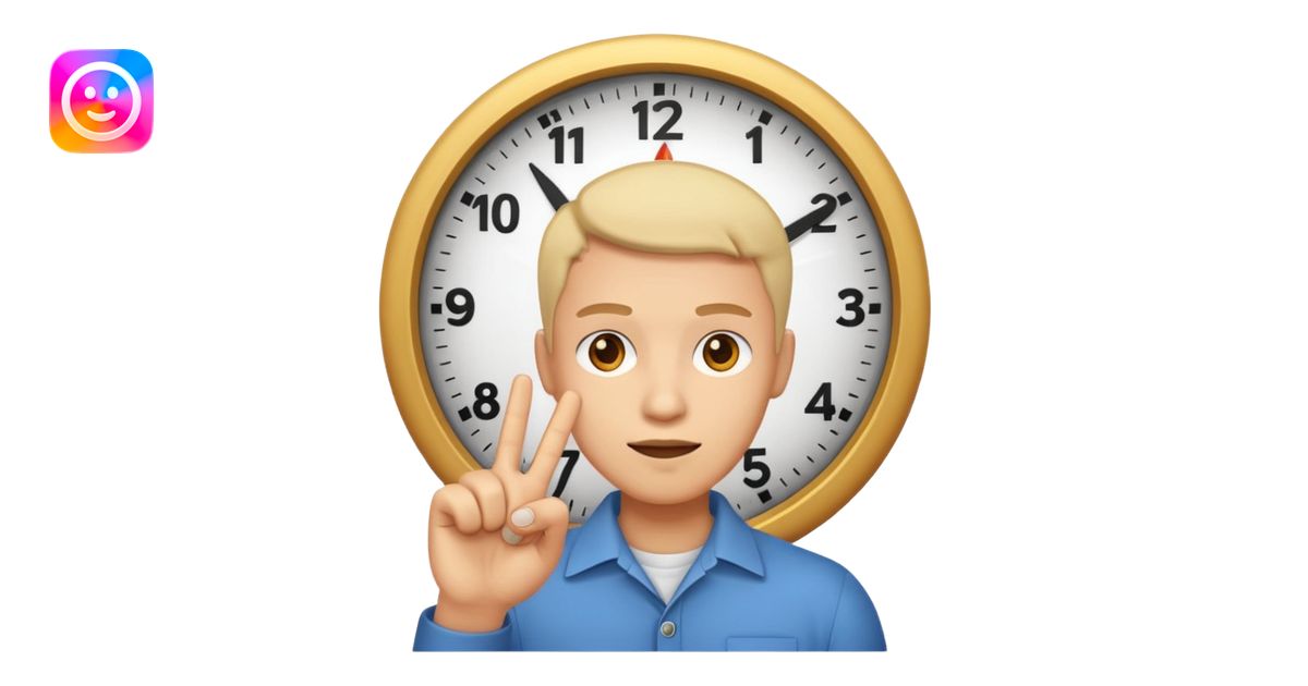 mach mir ein clock it emoji mit zwei finger emoji | AI Emoji Generator