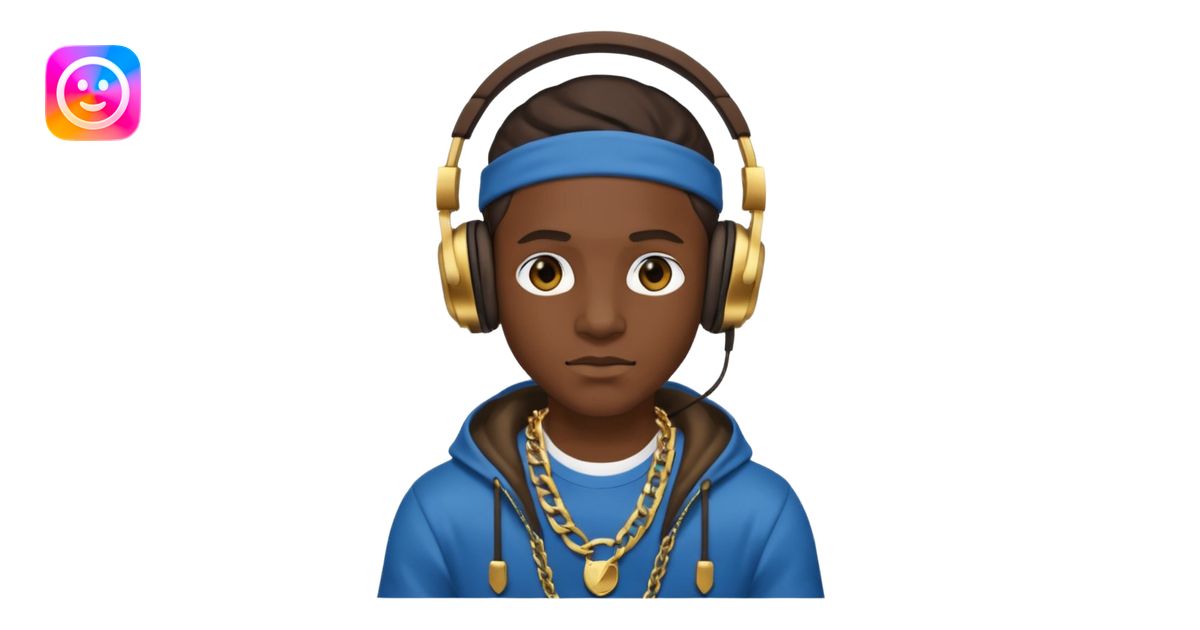 Avatar rapper with headphones emoji | AI Emoji Generator
