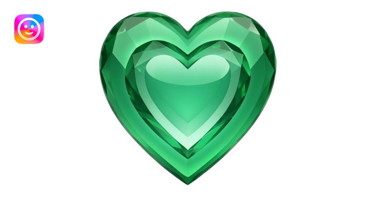 green crystal heart emoji | AI Emoji Generator