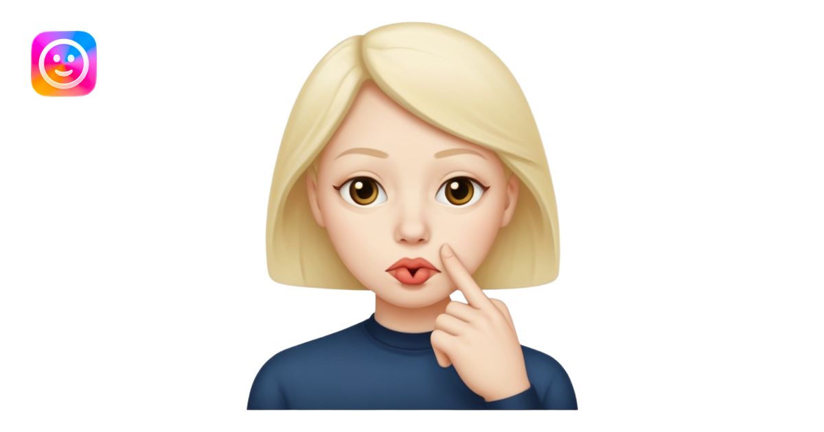 Silent face, shushing emoji | AI Emoji Generator